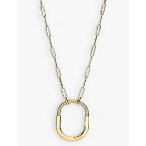 Tiffany & Co. Lock 18ct Diamond Pendant Necklace - Yellow Gold