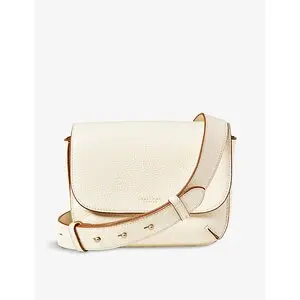 ASPINAL OF LONDON Ella Logo-print Grained-leather Cross-body Bag - Ivory