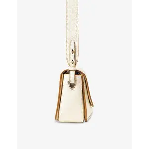ASPINAL OF LONDON Ella Logo-print Grained-leather Cross-body Bag - Ivory