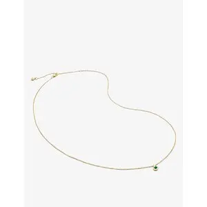 Monica Vinader Siren Emerald And 14ct Yellow-gold Chain Necklace - Yellow Gold