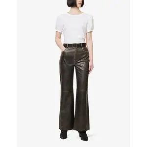 Paige Matcha Puffed-sleeve Cotton T-shirt