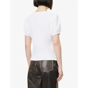 Paige Matcha Puffed-sleeve Cotton T-shirt