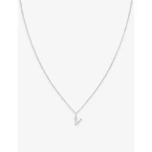 ASTRID & MIYU Initial V Pendant Necklace - Rhodium