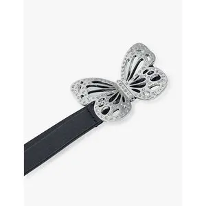 Maje Rhinestone-embellished Leather Belt