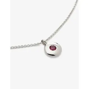 Monica Vinader January Birthstone Red Garnet Necklace - Sterling Silver