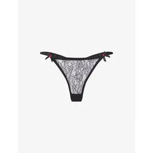 Agent Provocateur Lorna Low-rise Lace Thong Xxl - Black