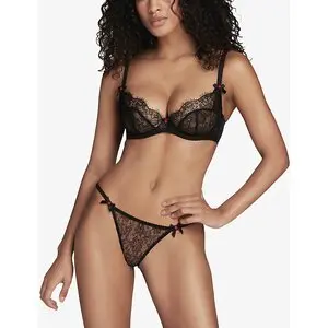 Agent Provocateur Lorna Low-rise Lace Thong Xxl - Black