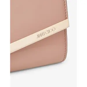 JIMMY CHOO Emmie Logo-engraved Clutch - Pink/gold