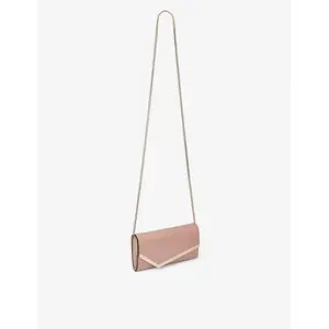 JIMMY CHOO Emmie Logo-engraved Clutch - Pink/gold