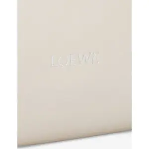 Loewe Flamenco Logo-embossed Knotted Leather Bag - Sea Salt