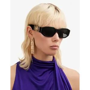 Versace Ve4361 Rectangle Sunglasses - Black