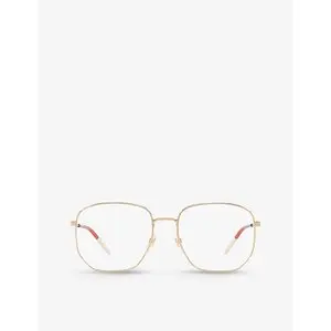 Gucci Gg0396o Hexagon-frame Metal Eyeglasses - Gold