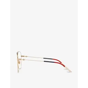 Gucci Gg0396o Hexagon-frame Metal Eyeglasses