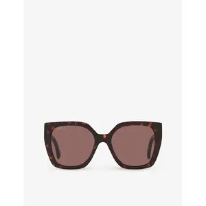 Gucci Gg1300s Butterfly-frame Sunglasses - Brown