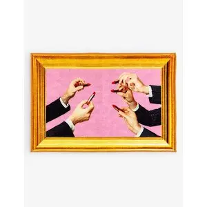 SELETTI X Toiletpaper Lipsticks Plastic Mat 60cm X 90cm - Pink/beige