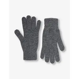 Johnstons Of Elgin Johnstons Of Elgin Ribbed Cashmere Gloves Sfa Mid Grey