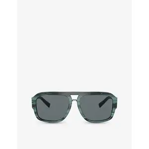 Dolce & Gabbana Pilot-frame Acetate Sunglasses - Blue