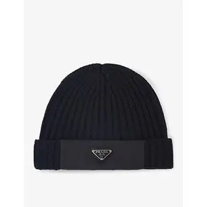 Prada Re-nylon, Wool, And Polyamide-blend Beanie - Black