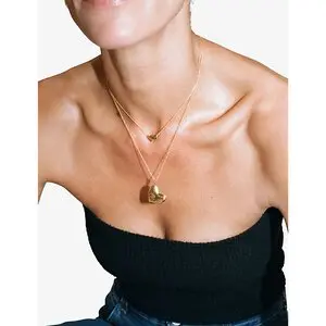 Monica Vinader Heart Charm Pendant Necklace - Gold