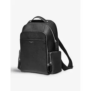 ASPINAL OF LONDON Reporter Zipped Pebbled Leather Backpack - Black