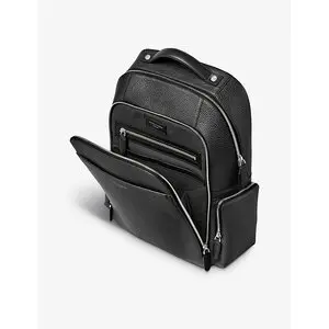 ASPINAL OF LONDON Reporter Zipped Pebbled Leather Backpack - Black