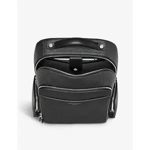 ASPINAL OF LONDON Reporter Zipped Pebbled Leather Backpack - Black