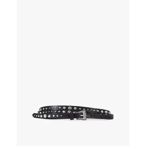 The Kooples Studded Double-wrap Leather Belt - Black