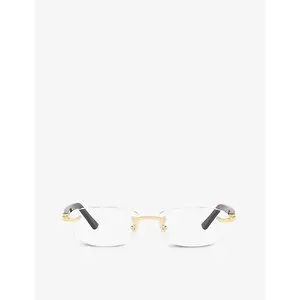 CARTIER Rectangle-frame Metal Eyeglasses - Gold Shiny