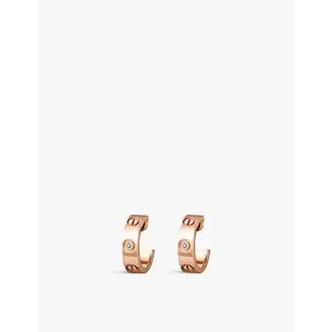 Cartier Love 18ct Rose Gold And Diamond Stud Earrings