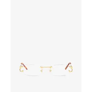 CARTIER Rectangular-frame Rimless Optical Glasses - Gold