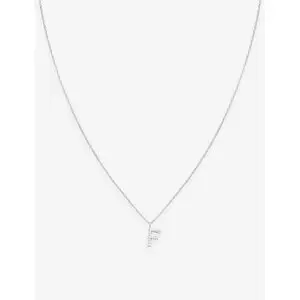 ASTRID & MIYU Initial Cubic Zirconia Necklace - Rhodium