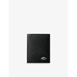 Cartier Losange Logo-plaque Grained Leather And Palladium Card Holder - Black