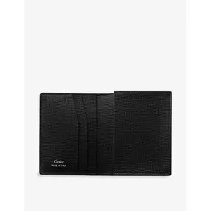 Cartier Losange Logo-plaque Grained Leather And Palladium Card Holder