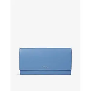 Smythson Panama Marshall Logo-embossed Leather Travel Wallet - Nile Blue