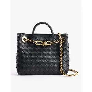 Bottega Veneta Andiamo Small Leather Tote Bag - Black-m Brass