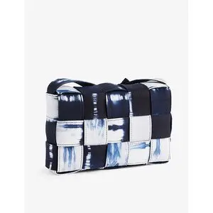 Bottega Veneta Cassette Crossbody Bag - Navy-white-silver