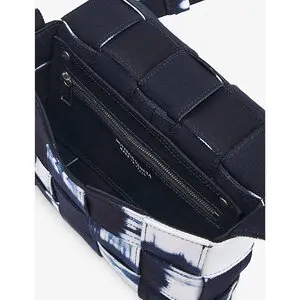 Bottega Veneta Cassette Crossbody Bag - Navy-white-silver