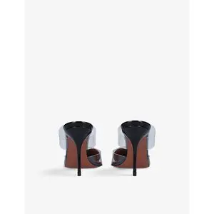 Alaïa Cœur 90 Point-toe Patent-leather Mules - Black