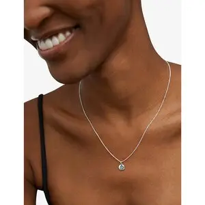 Monica Vinader Sterling-silver And Aquamarine Pendant Necklace - Sterling Silver