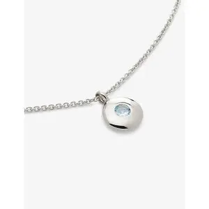 Monica Vinader Sterling-silver And Aquamarine Pendant Necklace - Sterling Silver