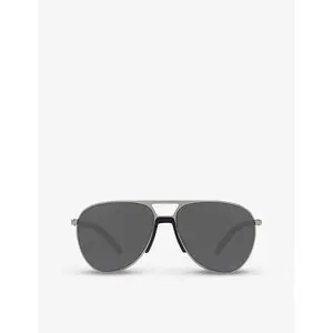 Prada Pilot-frame Metal Sunglasses - Grey