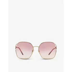 Miu Miu Irregular Sunglasses - Gold