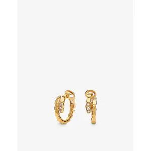 BVLGARI Serpenti Viper 18ct Yellow-gold And Diamond Hoop Earrings - Yellow Gold