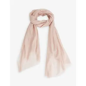 REISS Heidi Fringe-trimmed Cashmere Scarf 1 Size Blush