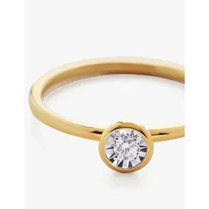 Monica Vinader Solitaire Lab-grown Diamond Vermeil Ring