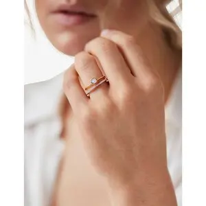Monica Vinader Solitaire Lab-grown Diamond Vermeil Ring
