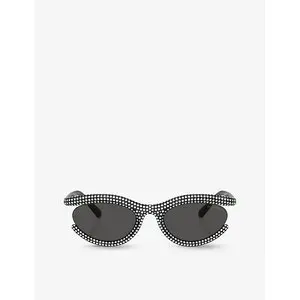 SWAROVSKI Sk6006 Crystal-embellished Sunglasses - Black