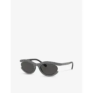 SWAROVSKI Sk6006 Crystal-embellished Sunglasses - Black