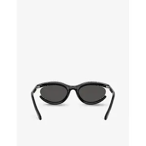 SWAROVSKI Sk6006 Crystal-embellished Sunglasses - Black