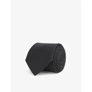 REISS Ceremony Textured Tie - Black